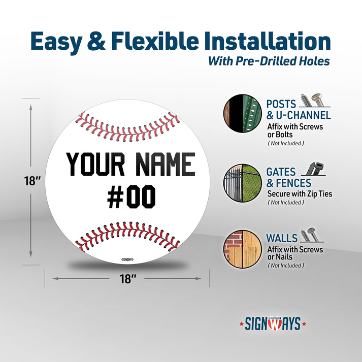 Signways, Customizable Baseball/Softball Powder Coated Metal SignHigh ...